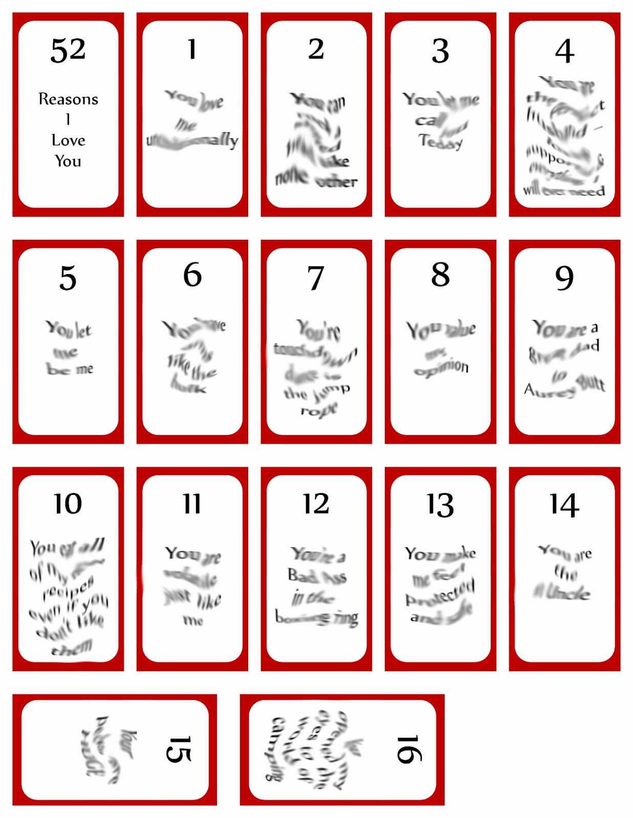 52 Reasons Why I Love You Cards Printable Templates Free pertaining to ... 52 Reasons Why I Love You Cards Printable Templates Free pertaining to ...
