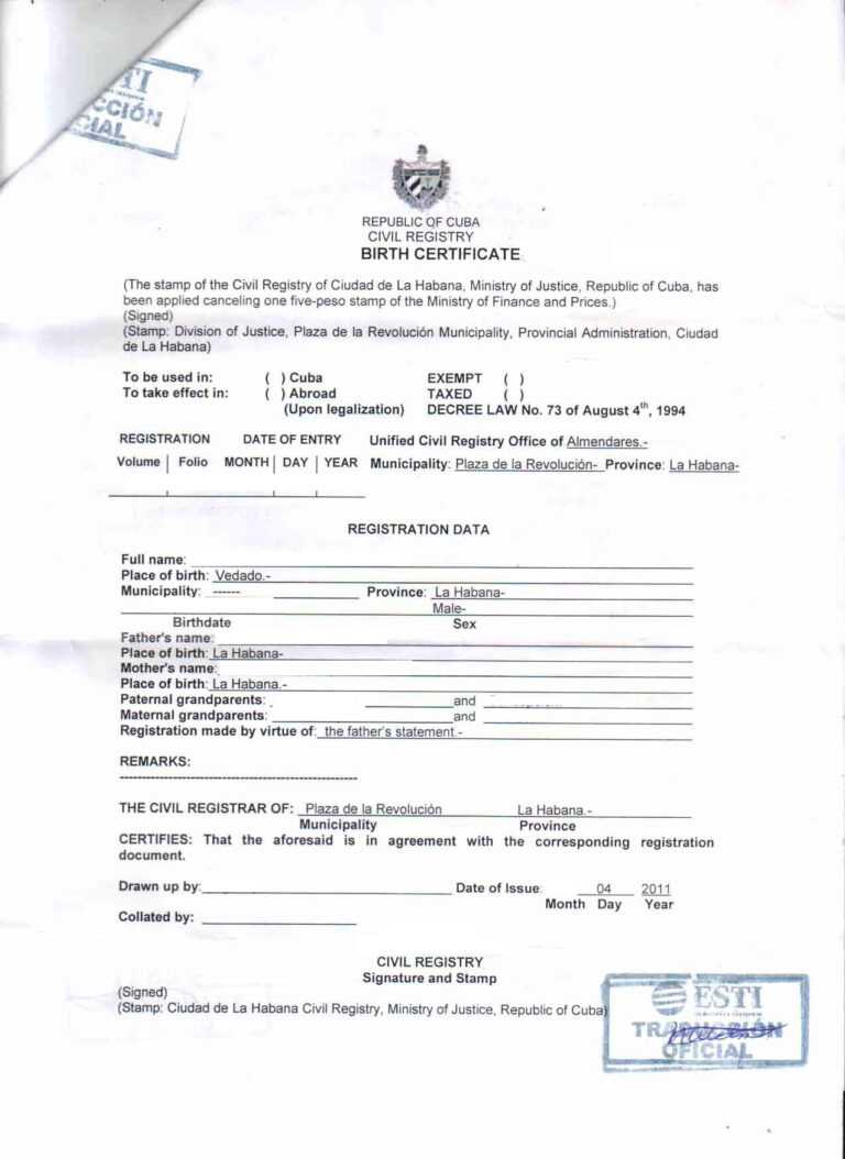 Birth Certificate Cuba English Translation Sample Diigo Groups