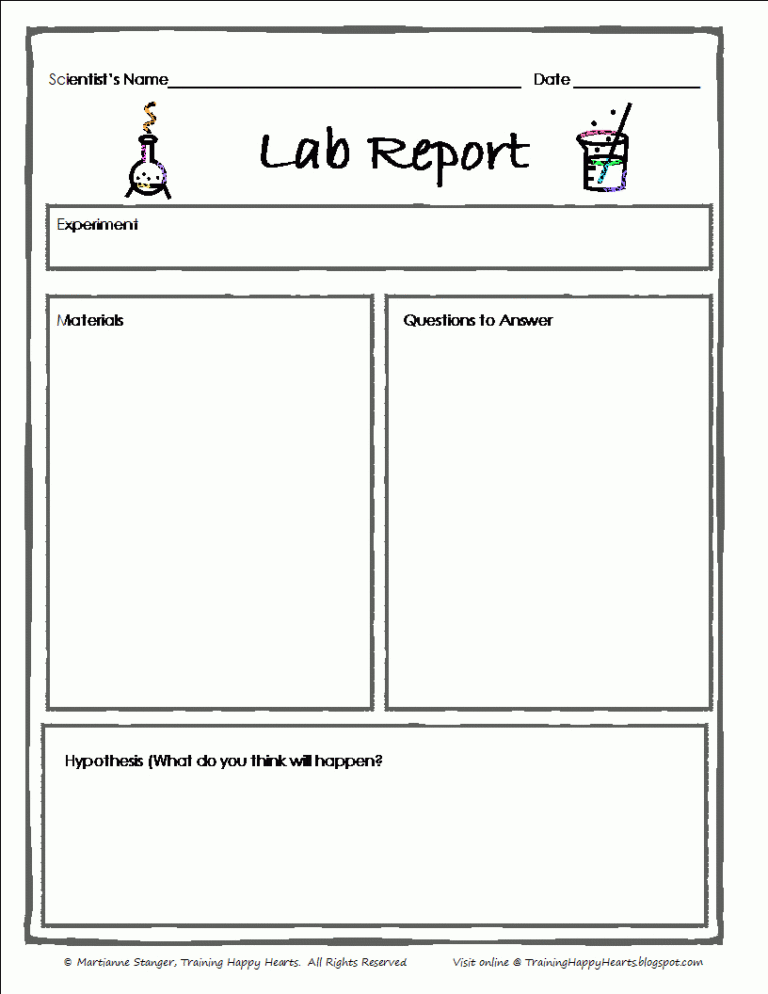 Get Free Printable Lap Reports Science For Kids Science In Science 