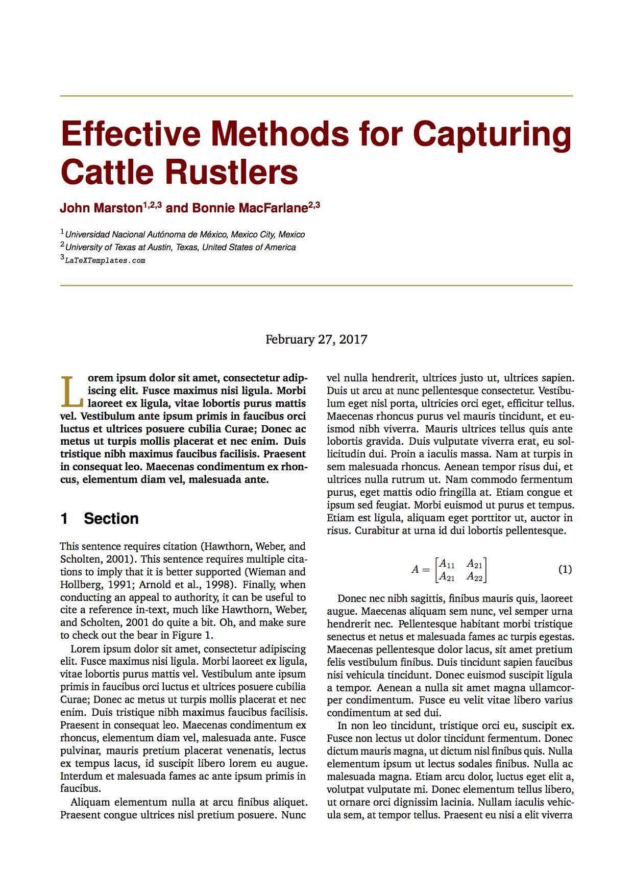 Latex Templates Articles In Latex Technical Report Template 