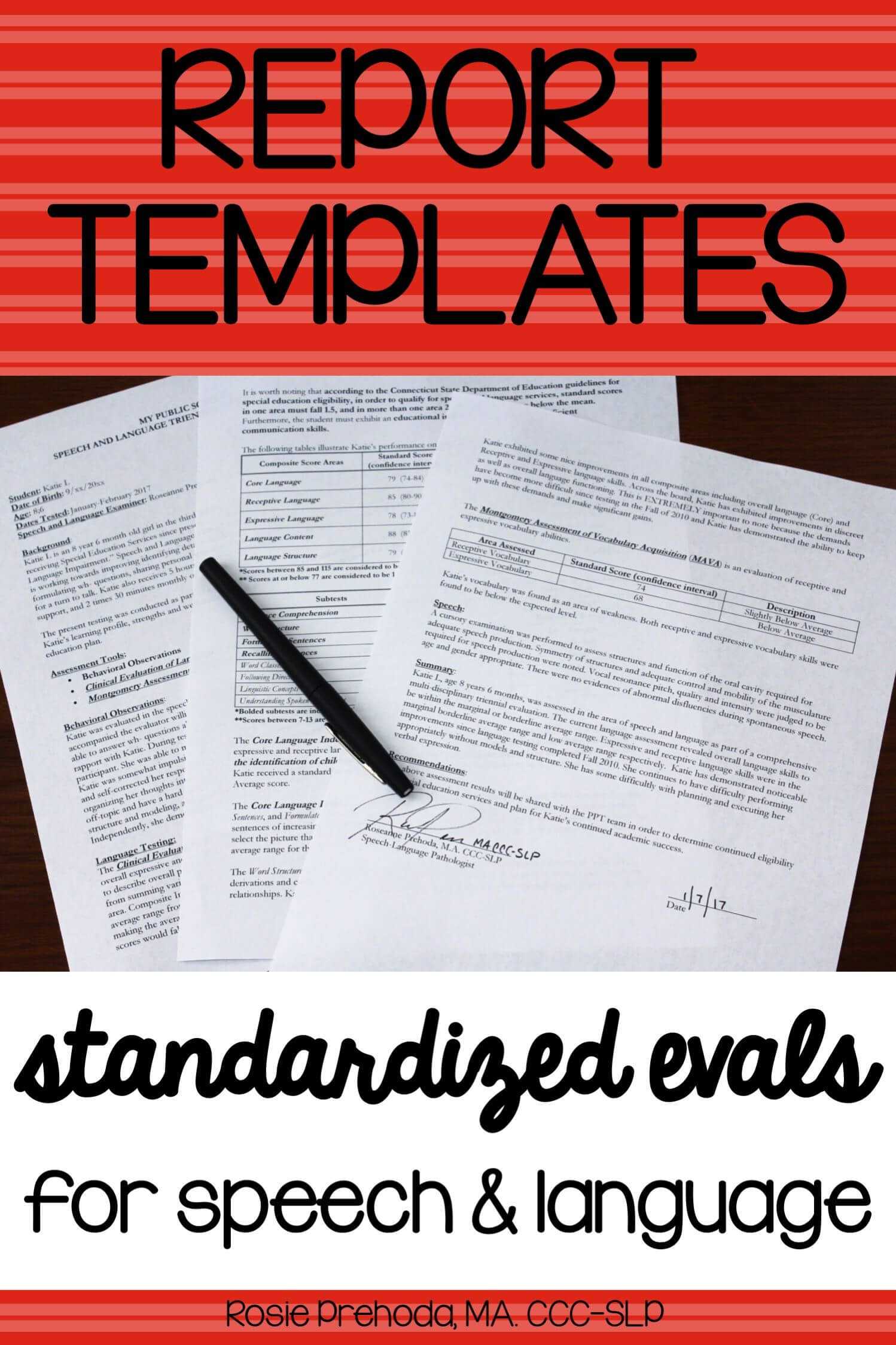Speech And Language Report Template